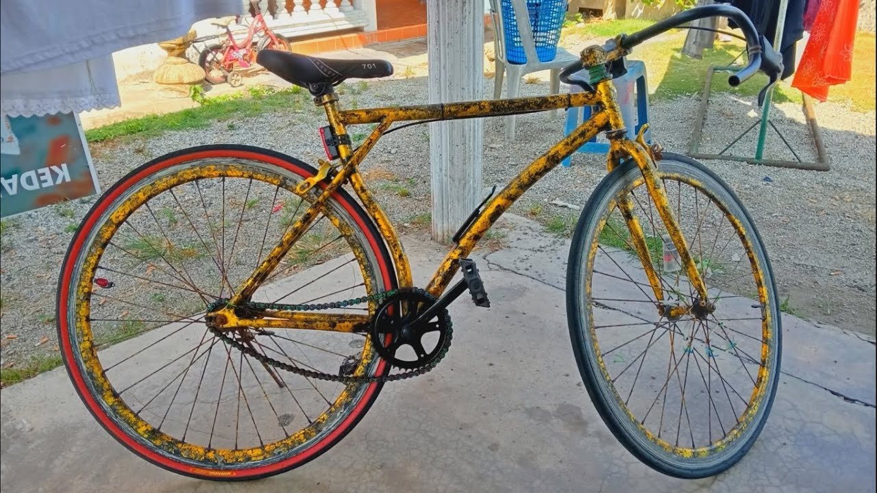 Restore basikal fixie - YouTube