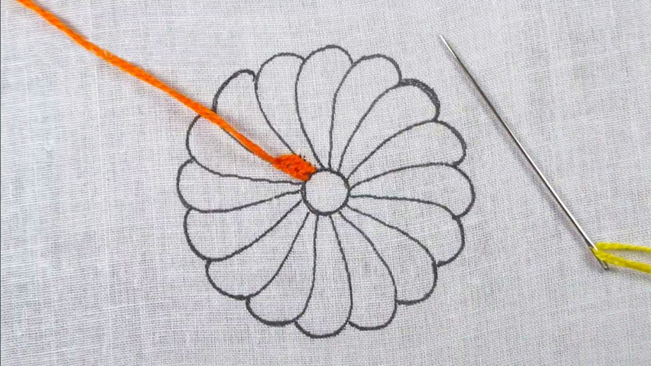 Hand Embroidery Fantasy Flower Embroidery Tutorial, Embroidery For ...