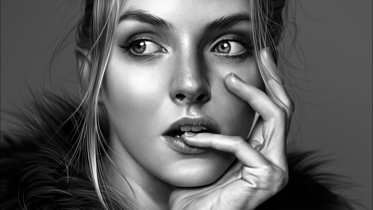 Procreate digital portrait painting - curious - YouTube