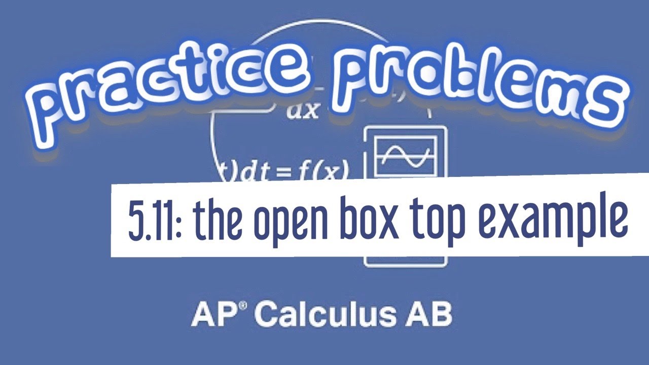 AP Calculus AB 5.11 Optimization: The Open Box-Top Word Problem - YouTube