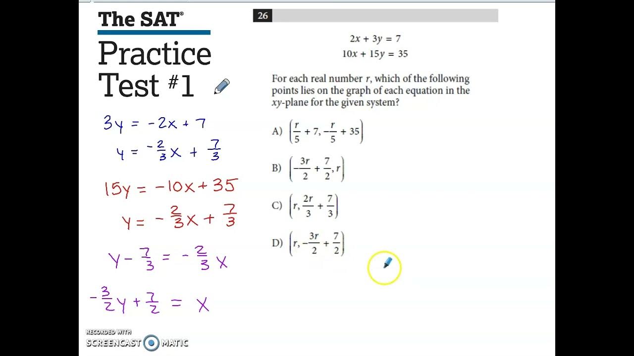 SAT Practice Test 1 Math Module 1 Problem 26 - YouTube