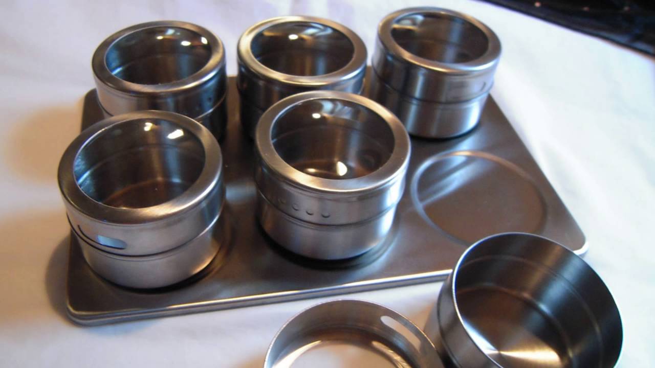 Stainless Steel Magnetic Containers & Rack - YouTube