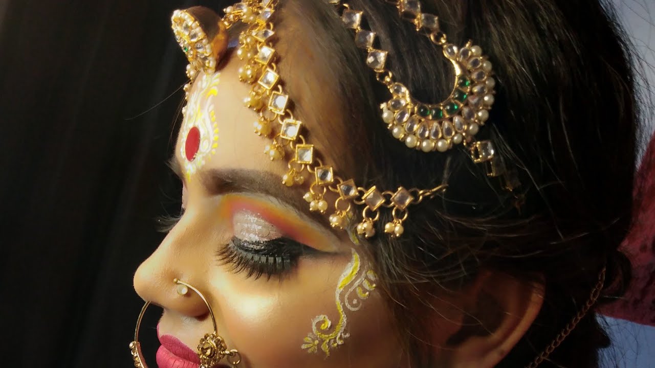 Mata Parvati Makeup look || गौरा जी का अद्भुत मेक्अप ।। easy step by ...