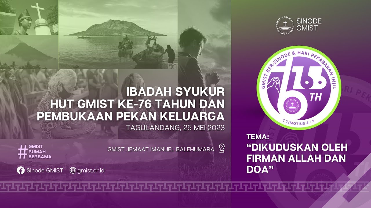 LIVE STREAMING IBADAH PEMBUKAAN HUT GMIST KE-76 TAHUN & HPI KE-166 ...
