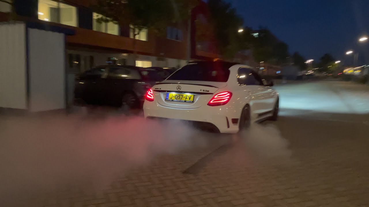 Mercedes C63s AMG Burnout - YouTube