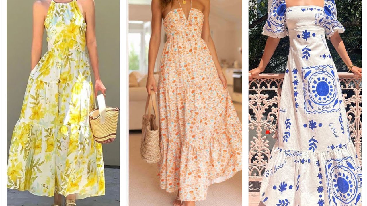 Very unique and trendy collection of long frocks as a Beach outfit with ...