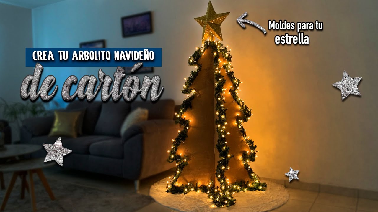 🎄 ÁRBOL de NAVIDAD de CARTÓN GRANDE paso a paso - ÁRBOL de NAVIDAD en ...
