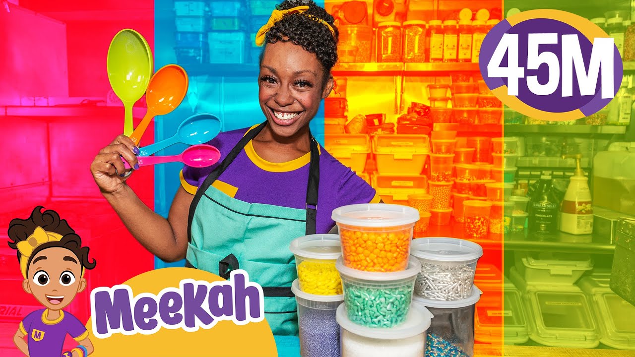 Meekah's Colorful Rainbow Cake Baking Challenge + Blippi and Meekah ...