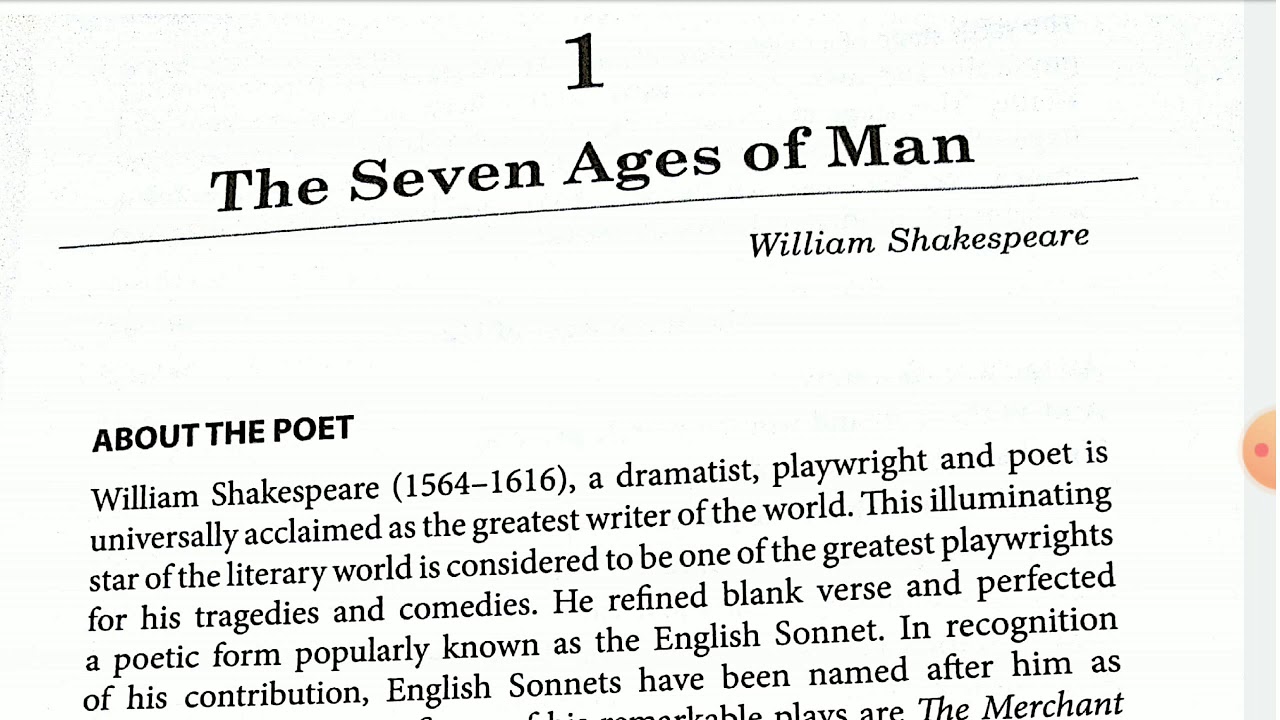The Seven Ages of Man by William Shakespeare - YouTube