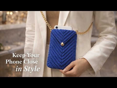 Kolay ve Hızlı Telefon Çantası Yapımı | Easy & Quick Crochet Phone Bag (Very Little Yarn)