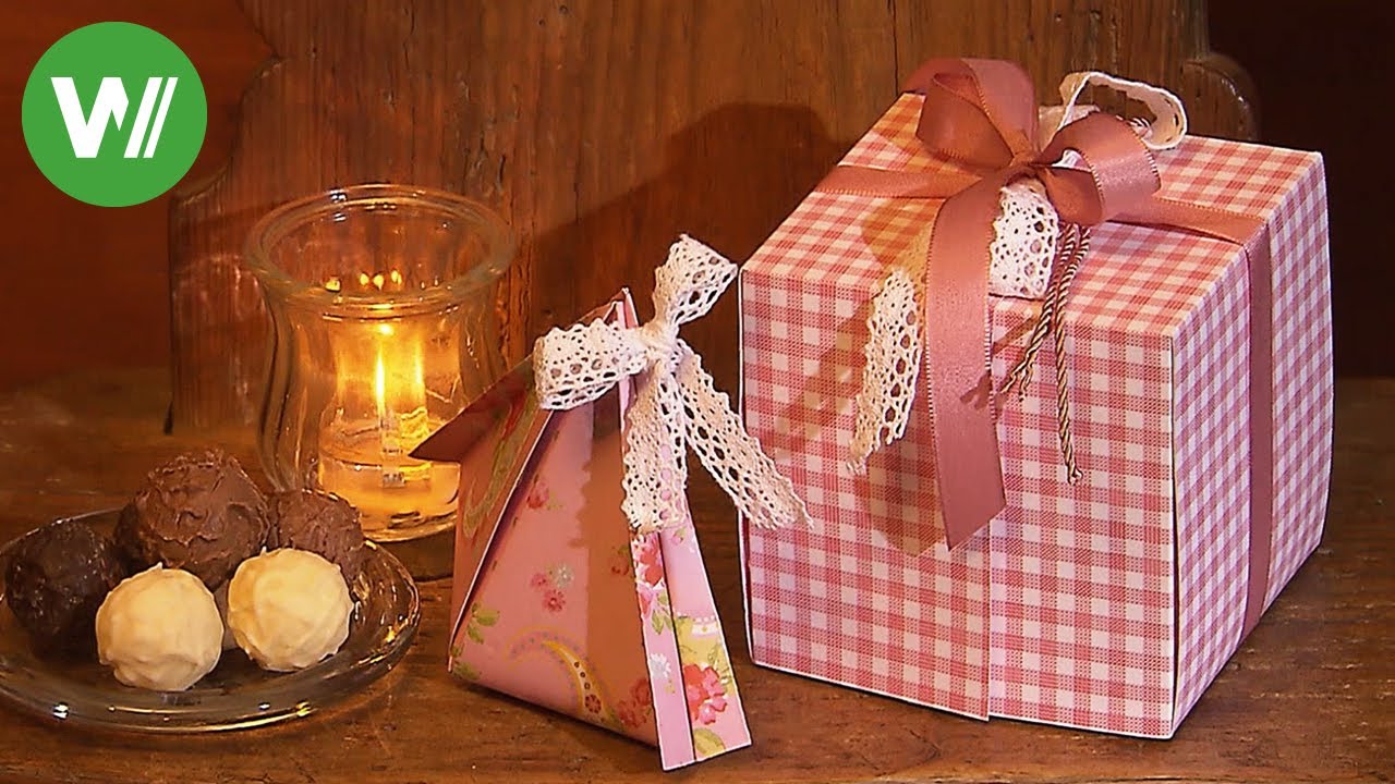 Geschenkbox selber basteln - mit Anleitung - YouTube