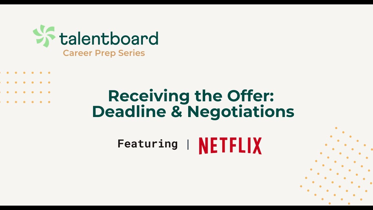 Receiving the Offer Deadline & Negotiations - YouTube