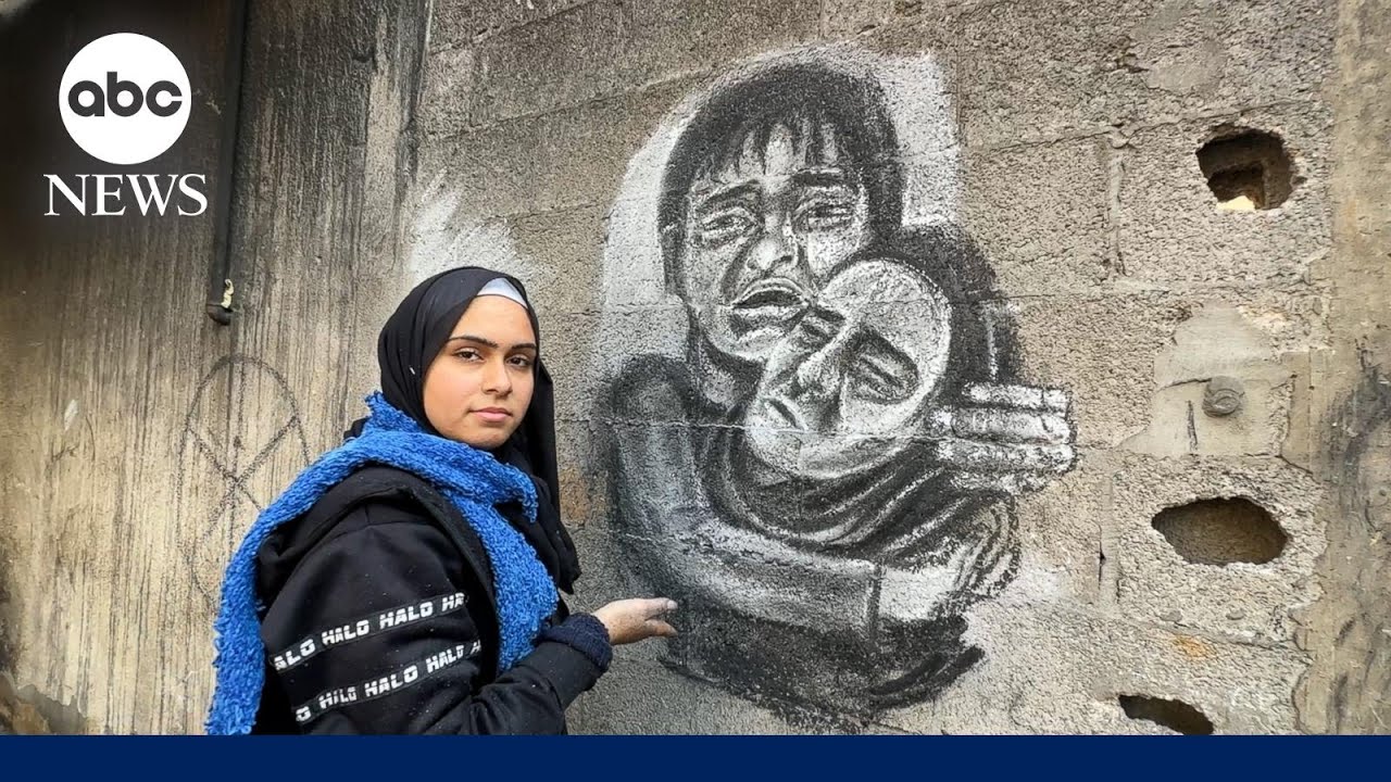 Palestinian artist in Gaza sheds light on her art amid war - YouTube