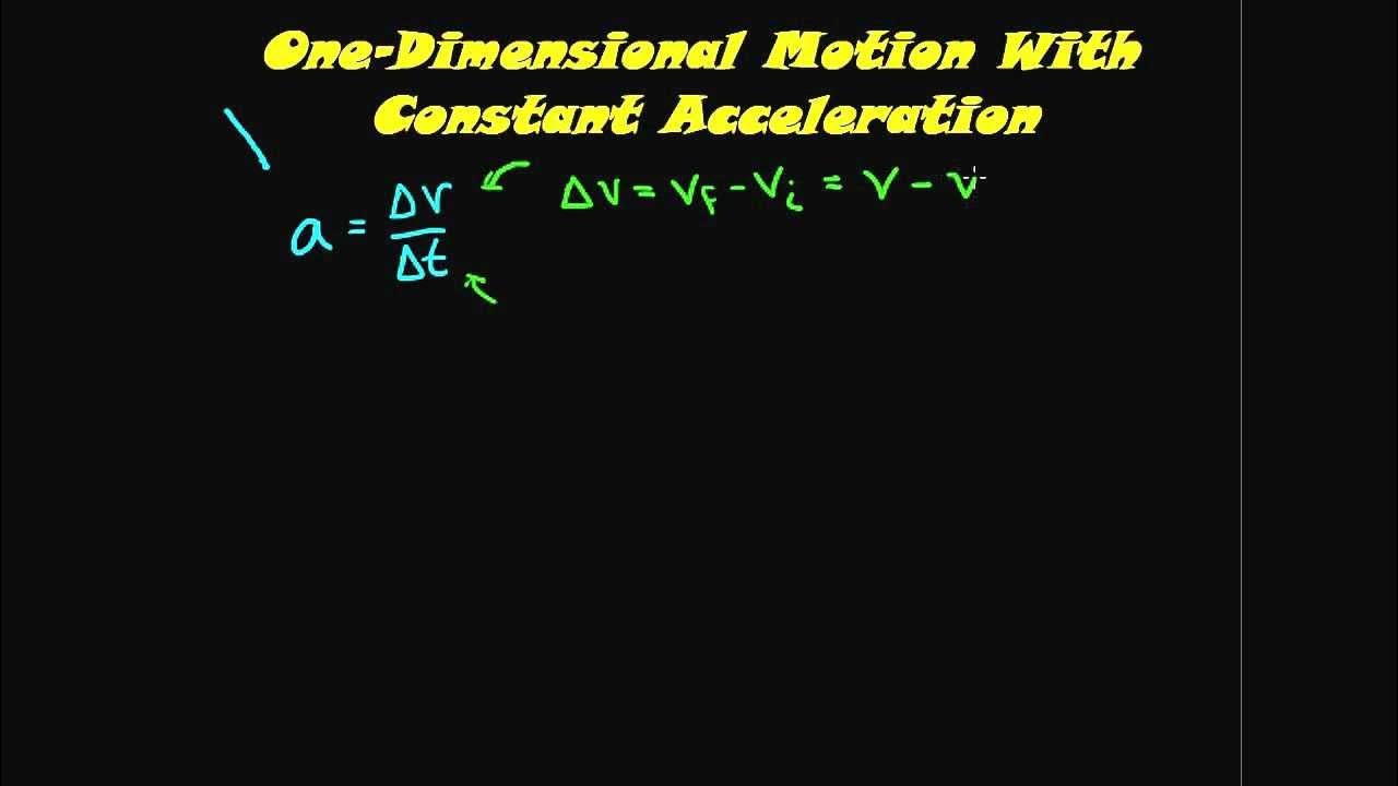 Constant Acceleration Physics Lesson (4) - YouTube