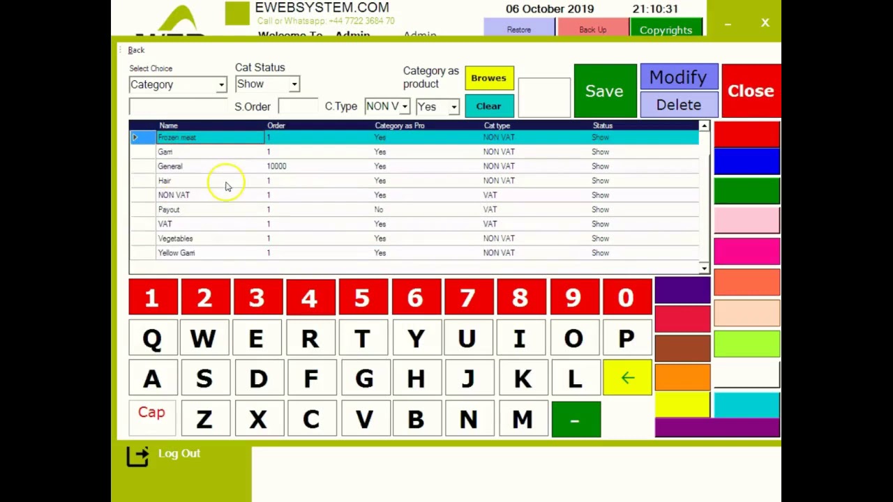 How to use Category as Product POS Software, ewebsystem - YouTube