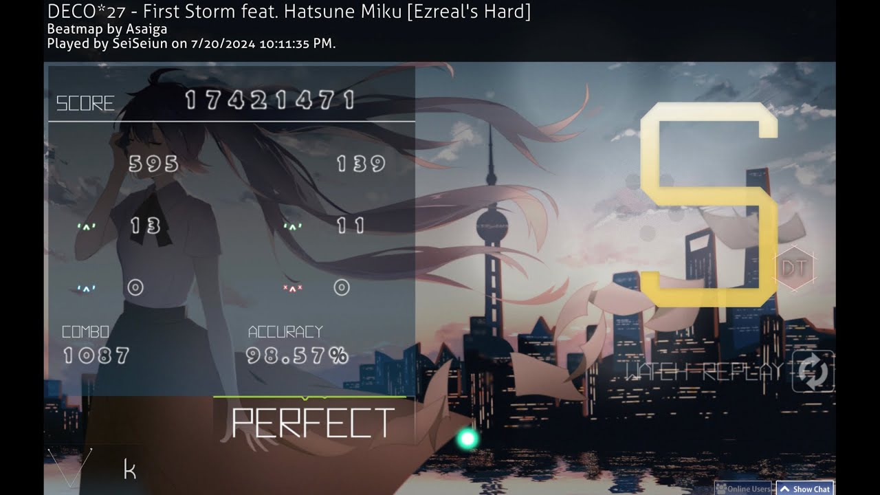 「osu!」First Storm feat. Hatsune Miku [Ezreal’s Hard] (Asaiga) DT 149pp ...