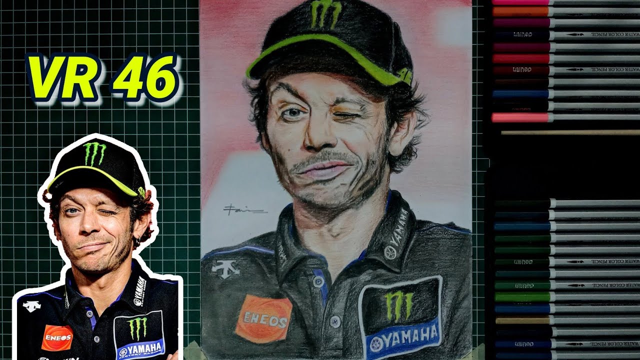 Drawing Valentino Rossi Step by Step - YouTube