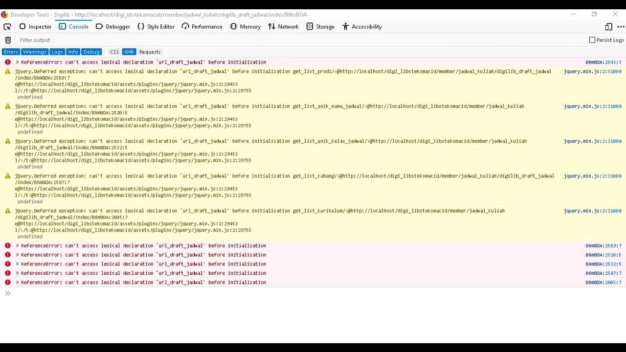 Error Jquery Function Javascript Cant Access Lexical Declaration Before Initialization