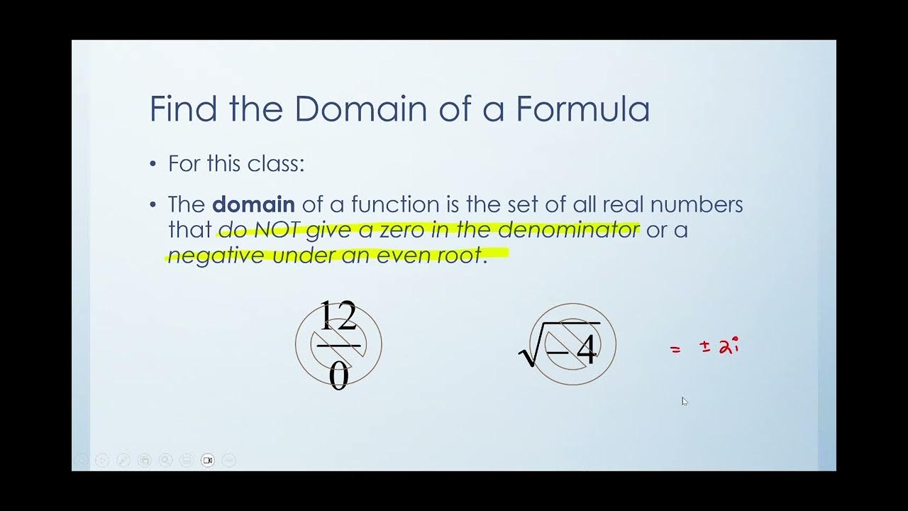 Introduction to Domain Ch 3.2 Part 1 Domain and Range - YouTube