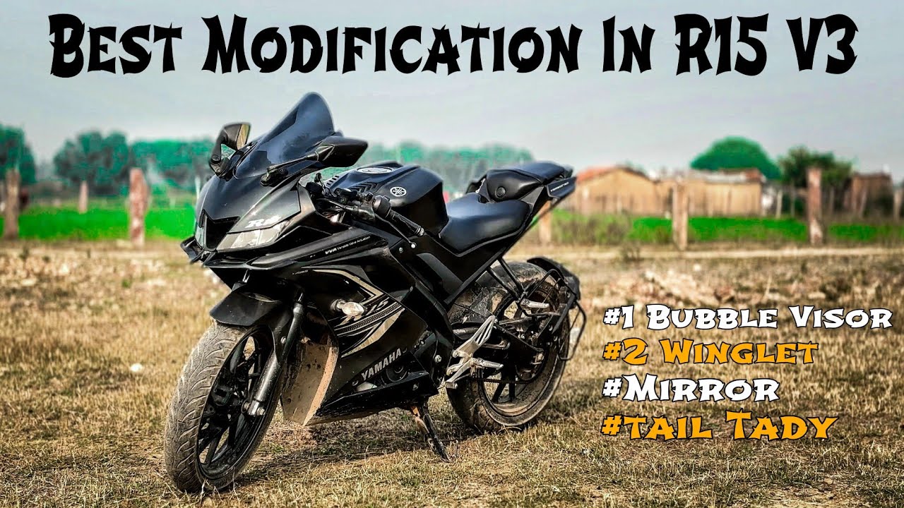 Best Modification in R15 V3 🖤 Under ₹1000 #modification #r15v3 - YouTube