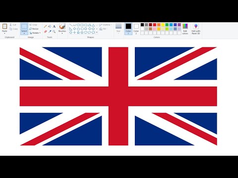How to draw UK Flag in Ms Paint | Drawing Union Jack Flag Step by step on computer.