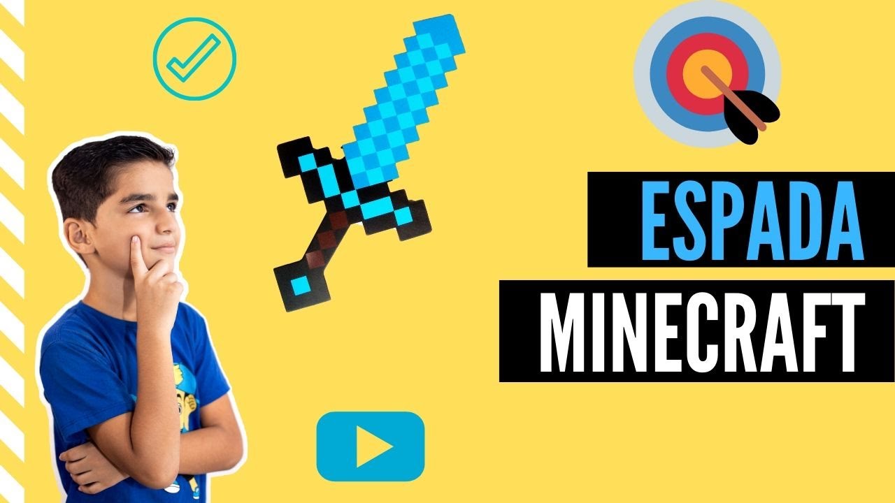 Como fazer uma espada Minecraft de papelão - YouTube