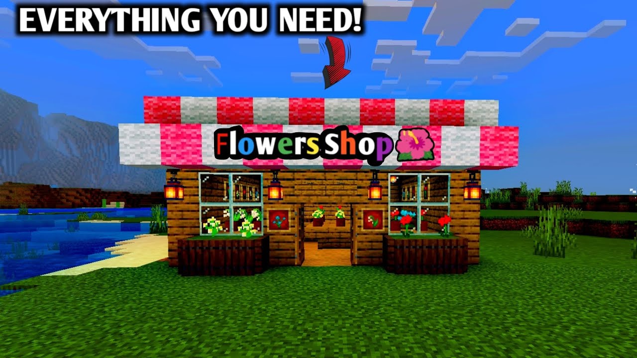 How to build a flower shop in Minecraft - YouTube