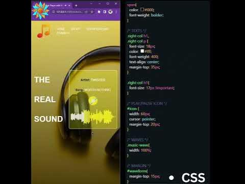 Music Player web design with Waves part 2 #shorts #webdesign #web #webdevelopment #backend # ...