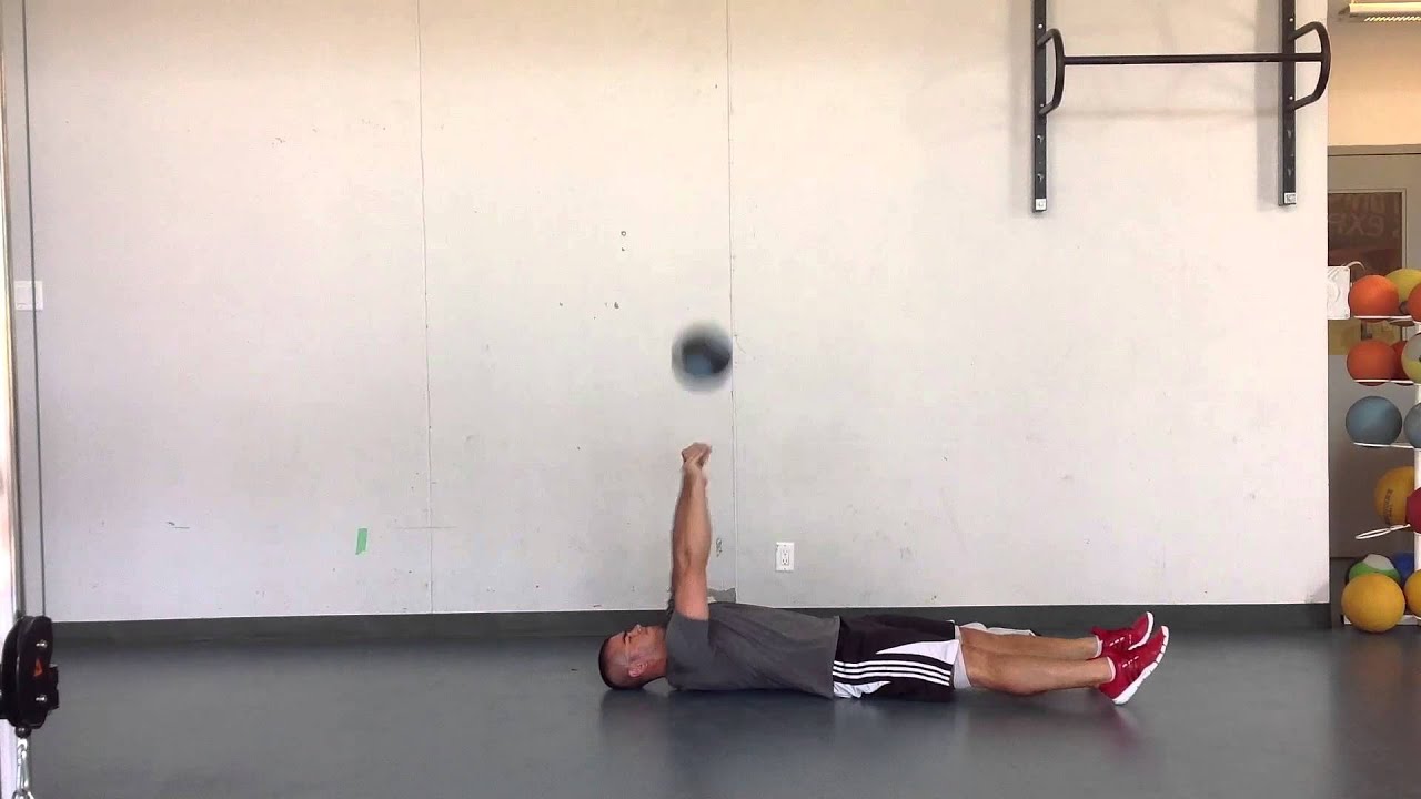 Supine Med Ball Chest Toss - YouTube