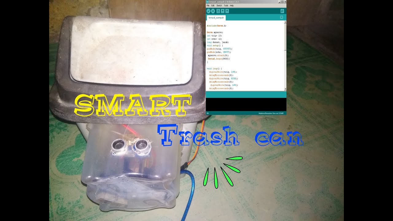 Membuat project tempat sampah pintar berbasis arduino dengan sensor ...