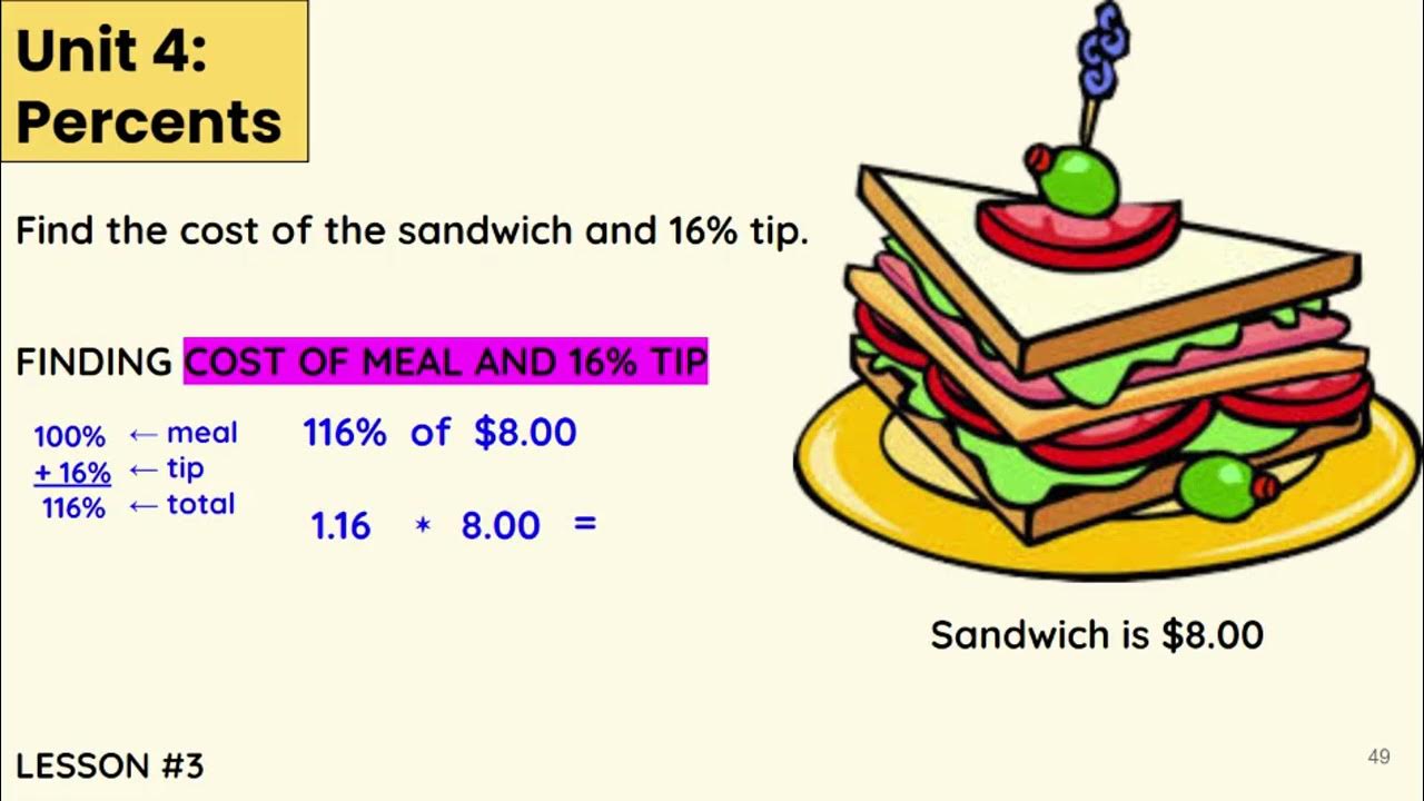 Percents: Tax, Tip and Markup Lesson - YouTube