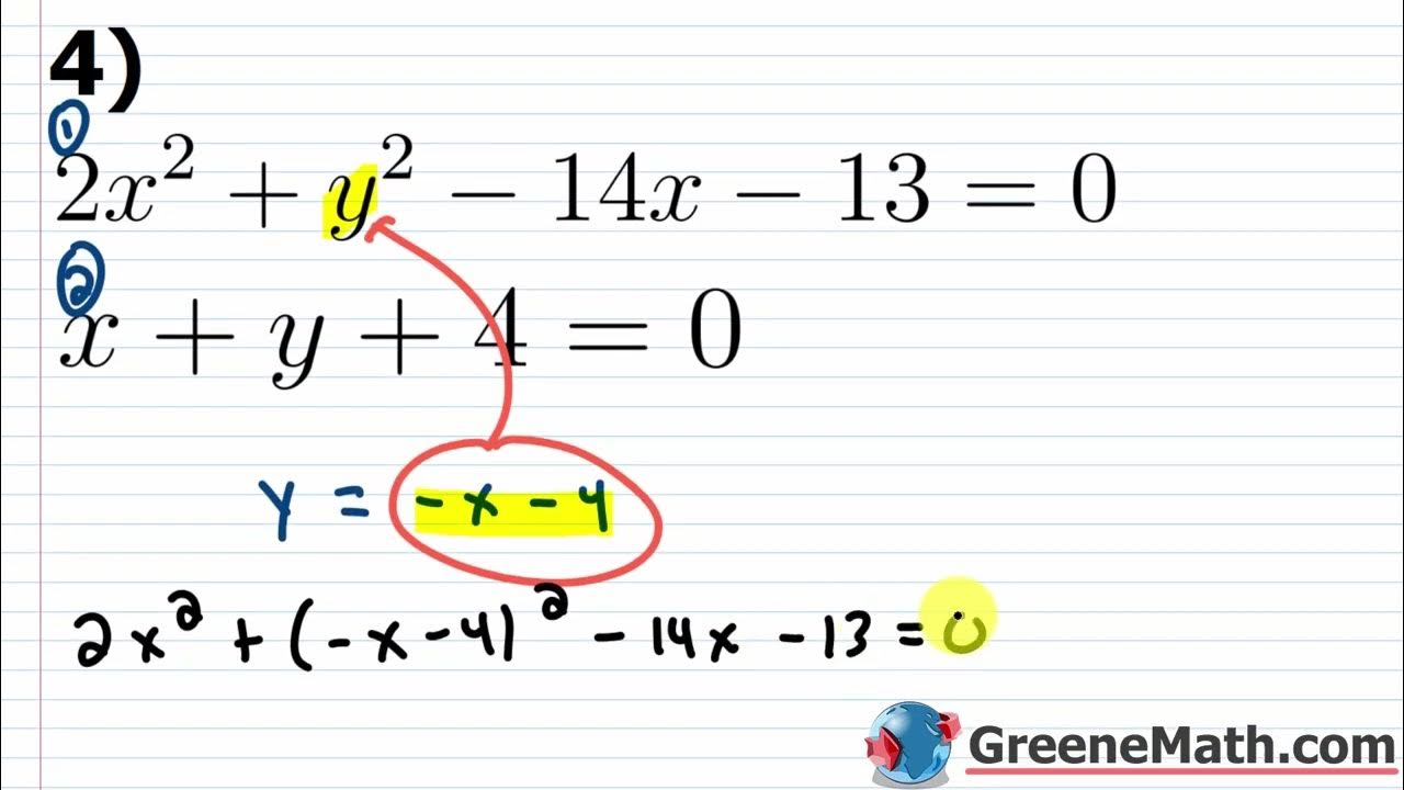 College Algebra Practice Test #159 Solving Nonlinear Systems of ...