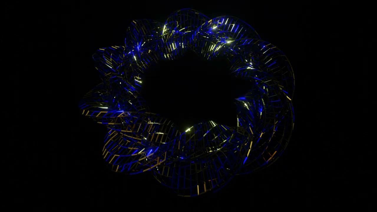 Twisted Torus Sparkling Wireframe Animation Blue and Green - YouTube