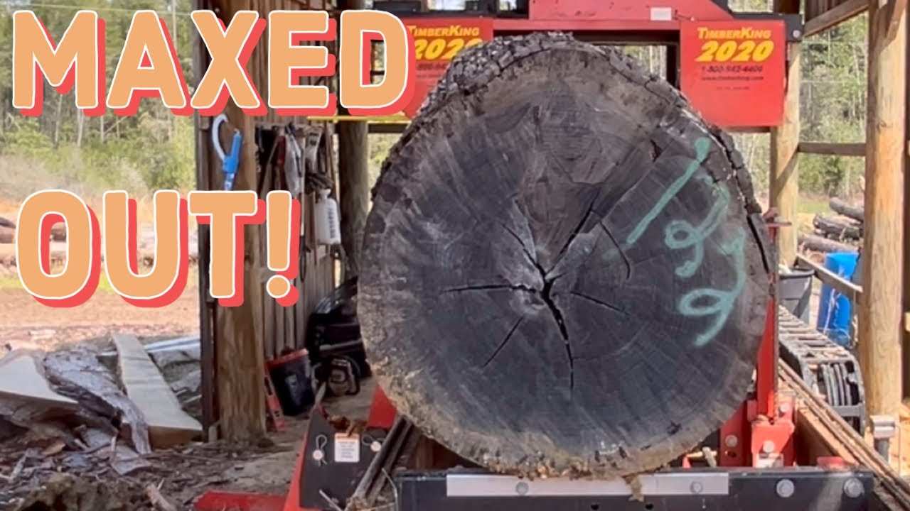 Milling LARGE Red Oak down for customer’s smaller mill. - YouTube