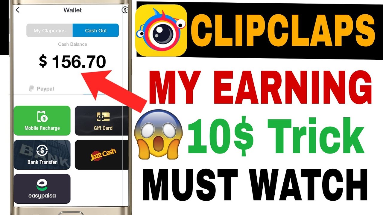 Clipclaps 10$ New Trick || Clipclaps Unlimited Earning with Payment ...