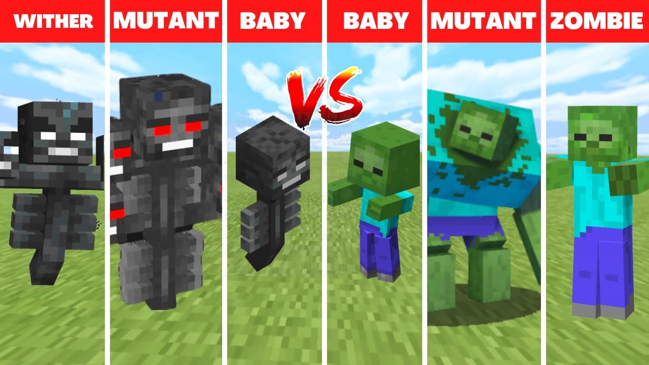WITHER vs ZOMBIE in Minecraft Mob Battle - YouTube