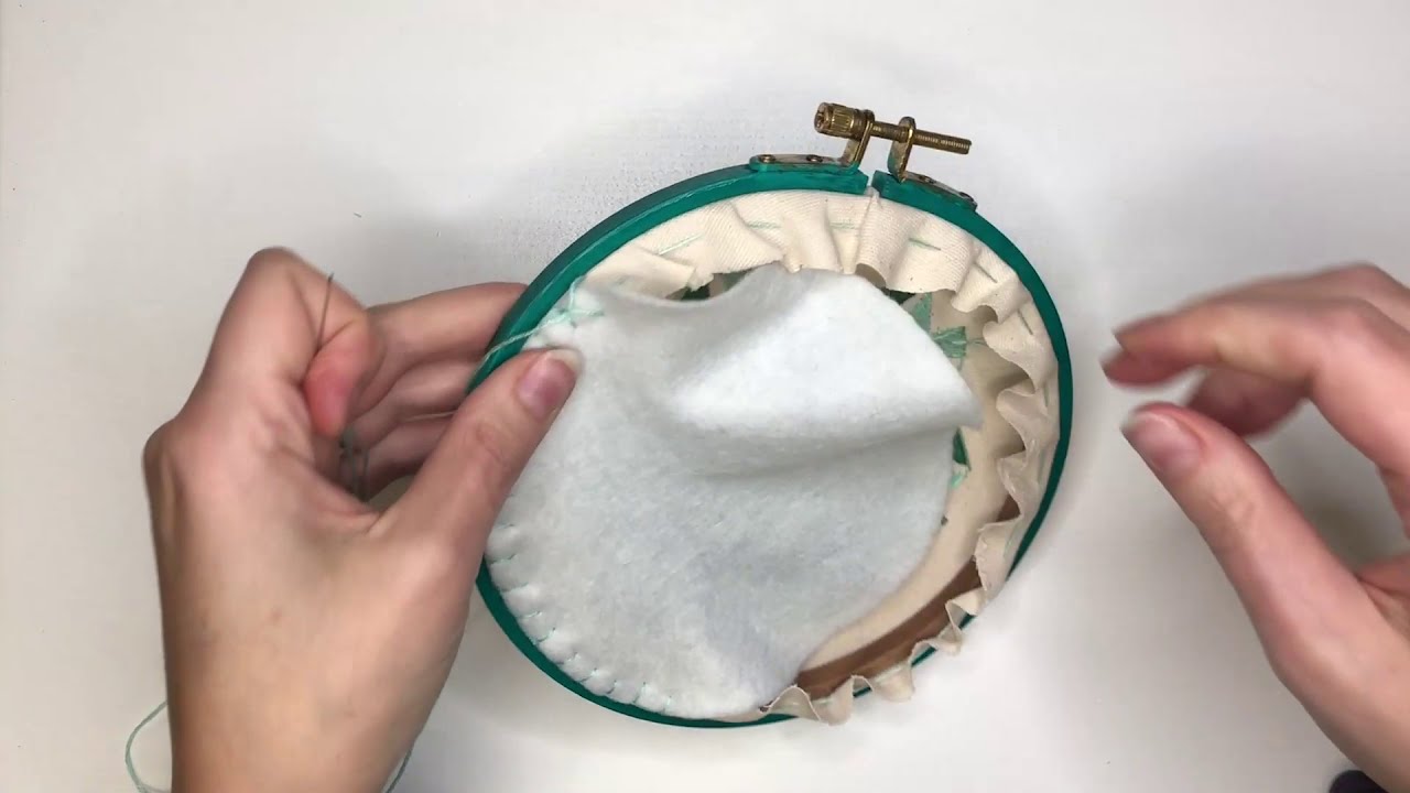 HOW I FINISH THE BACK OF MY EMBROIDERY HOOP - YouTube