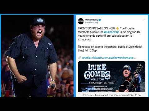 Luke Combs Australia tour :Fans fume as tickets sell out - YouTube