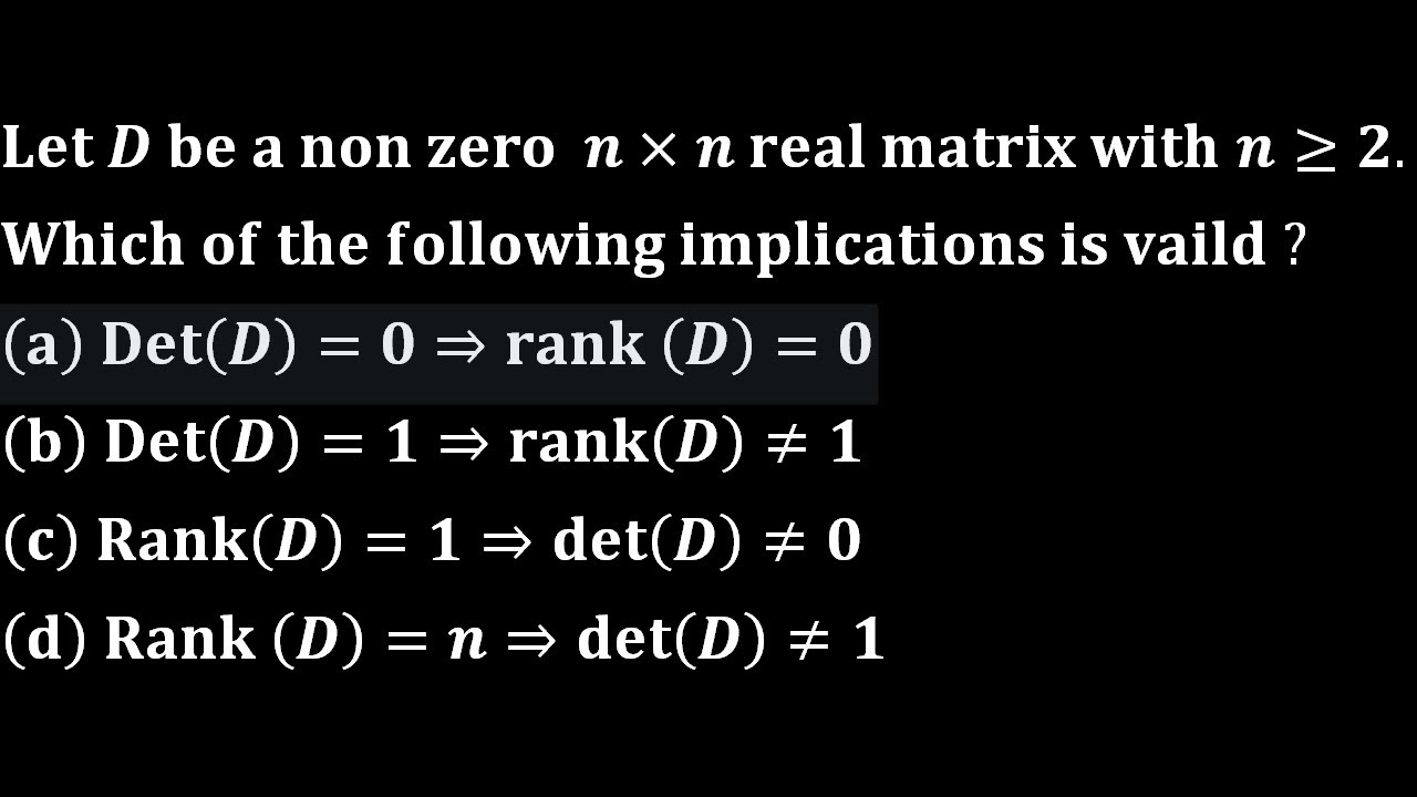 rank of the matrix and determinant linear algebra engineering iit jam ...