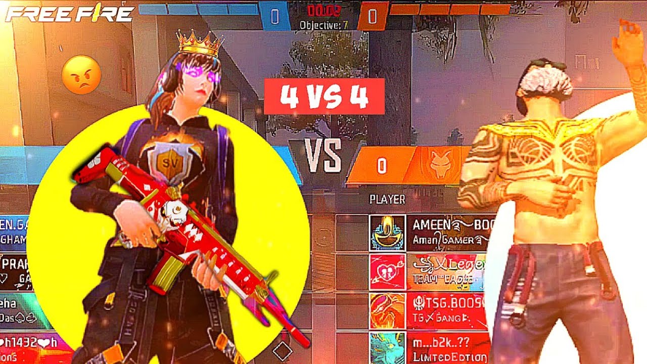 SG Gaming VS 4 RANDOM Players | 4 VS 4 CUSTOM | Garena free fire - YouTube