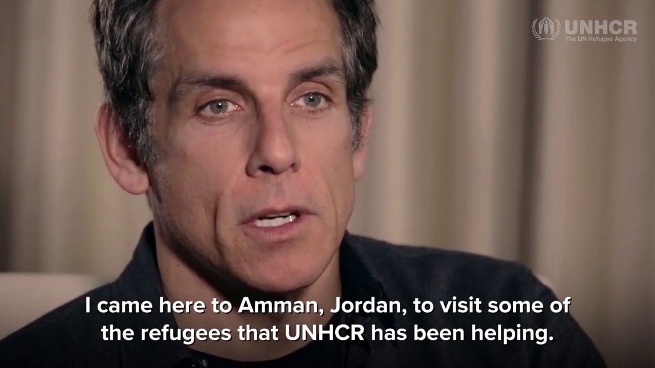 Ben Stiller meets families in a Jordan refugee camp - YouTube