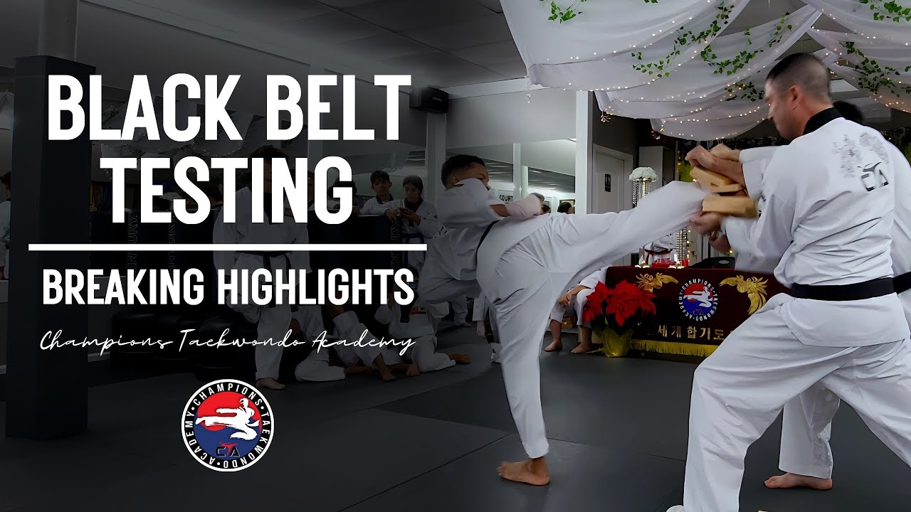 Taekwondo Black Belt Testing | Board Breaking Highlights - YouTube