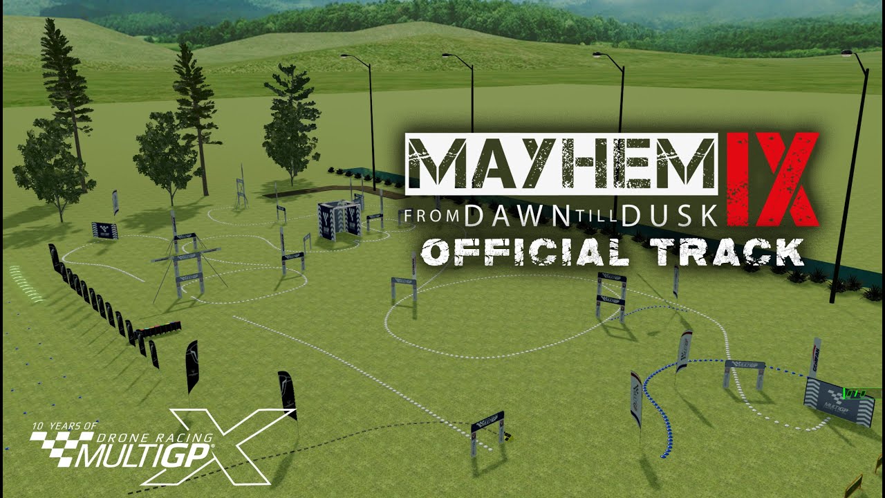 Mayhem IX Official Track Fly-Through #multigp #droneracing - YouTube