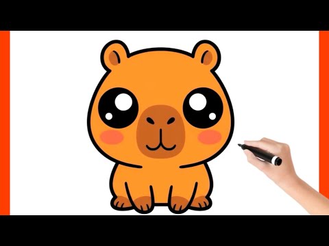Çok Kolay Capybara Resmi Çizimi Ve Boyama, Capybara Nasıl Çizilir, Sevimli Resim Çizimleri