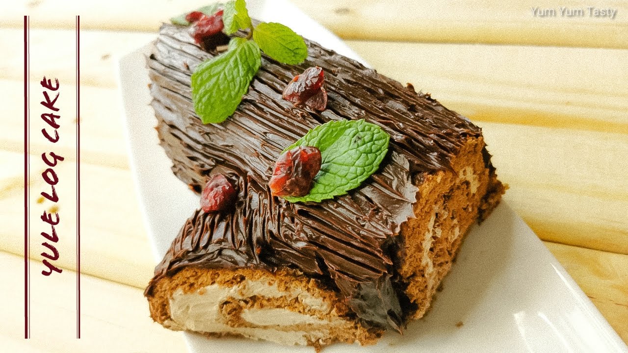 Chocolate Yule Log Cake #logcake #yumyumtasty - YouTube