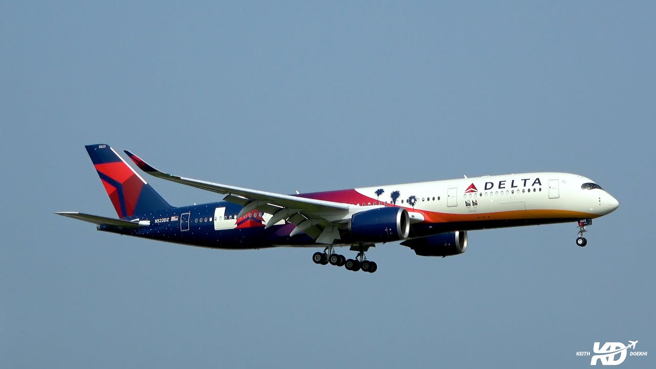 4K Delta Airlines Airbus A350 LA 2028 Olympics Games livery at ...