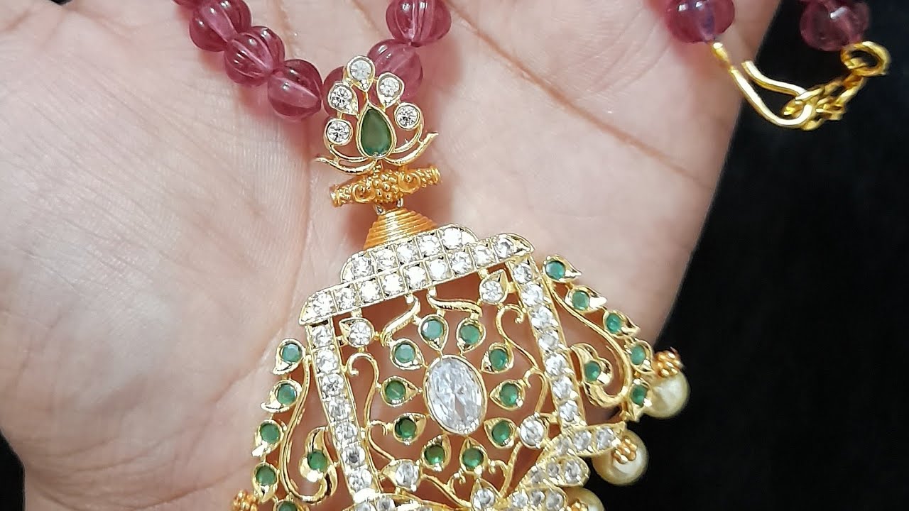 Pumpkin Beads Chain With Locket Rs.580-9014442937 - YouTube