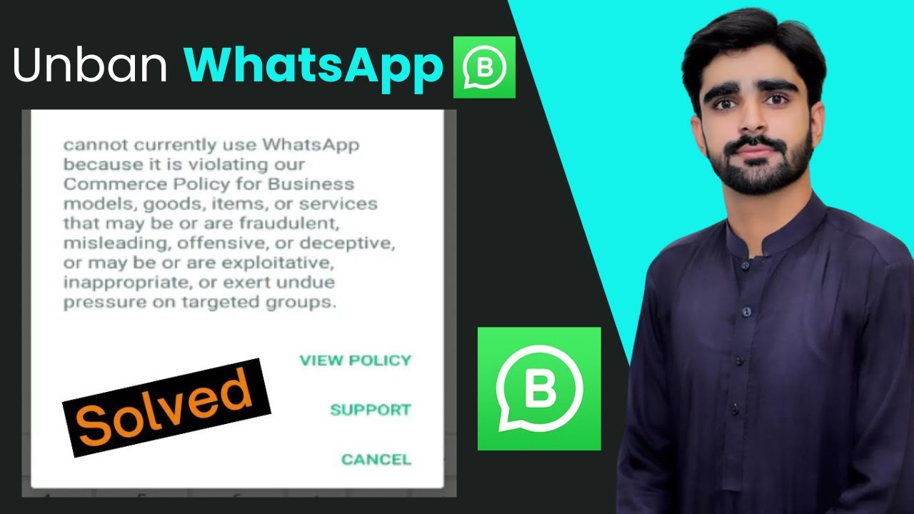 ISSUE SOLVED, cannot currently use whatsapp because it is violating our ...