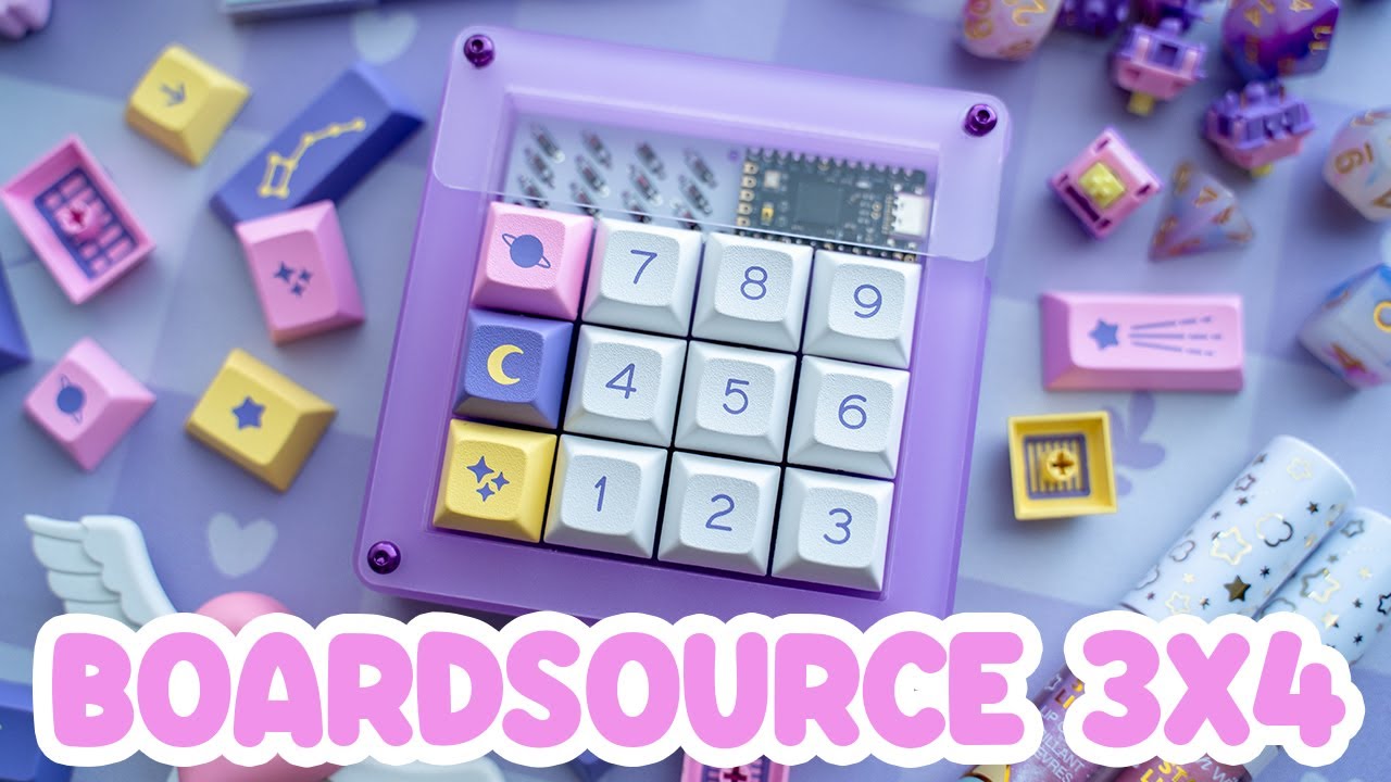 Pastel Purple Boardsource 3x4 Macropad Build + JWK Durock Linear Switches - YouTube