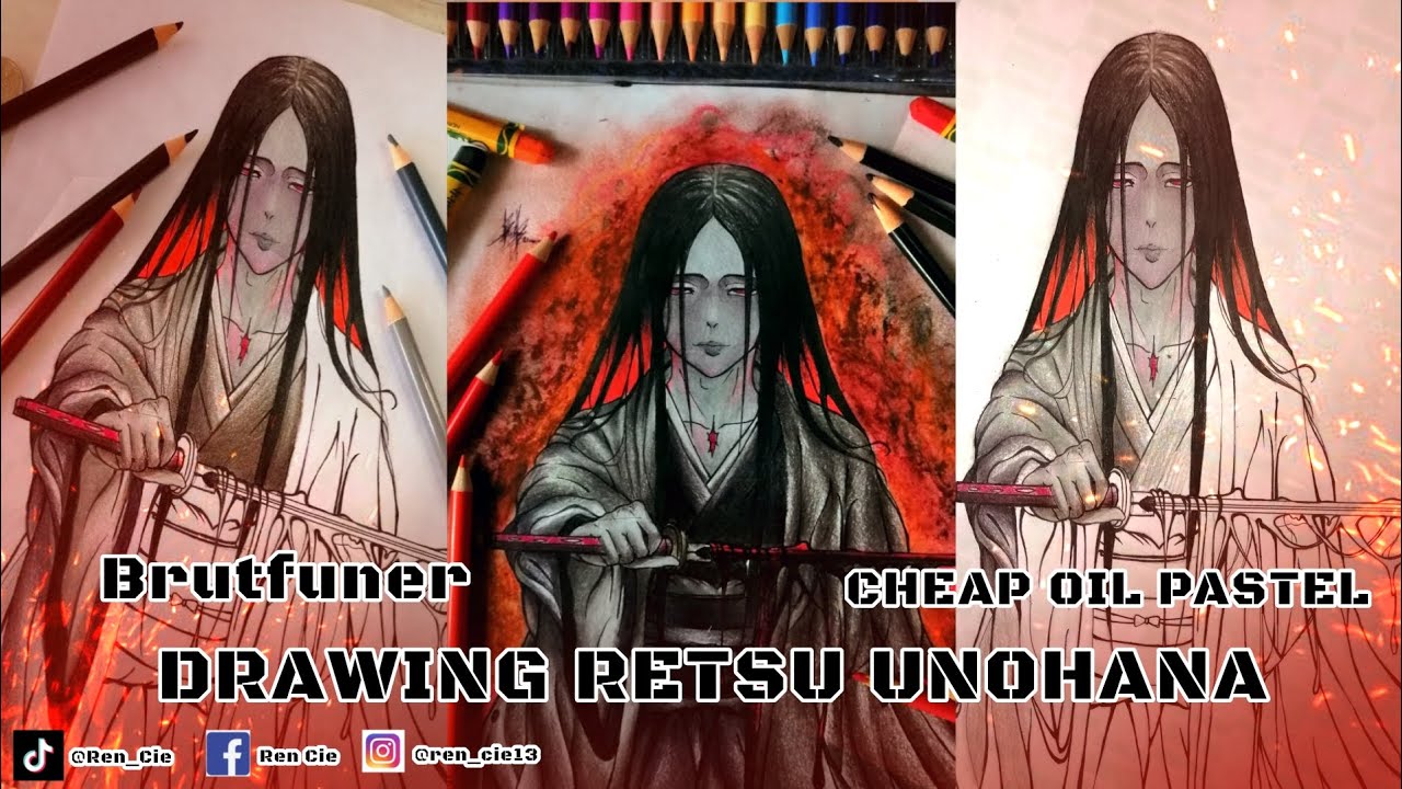 DRAWING UNOHANA RETSU from BLEACH | Using Brufuner and Cheap Oil ...